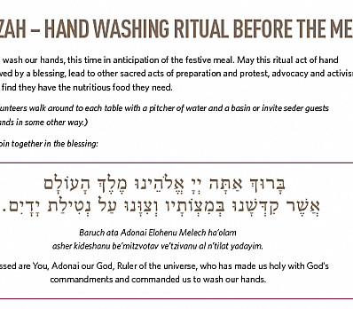 ROCHTZAH – HAND WASHING RITUAL BEFORE THE MEAL | Passover haggadah by ...